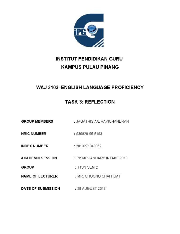 Reflection on English Proficiency at IPG Penang | PDF