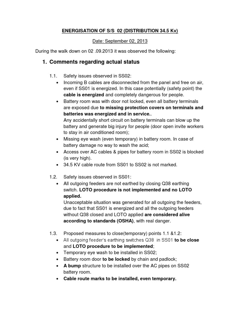 Energization - Substation # 2 | PDF | Electrical Substation ...