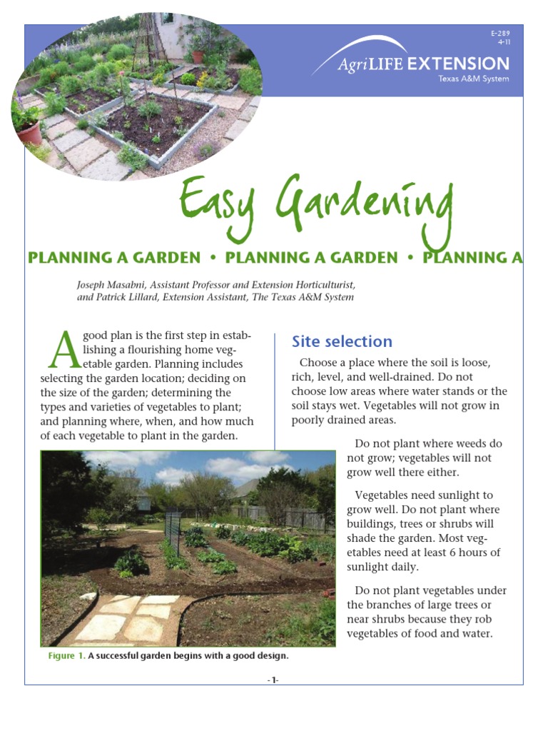 Gardening - Planning The Garden | PDF | Vegetables | Gardens