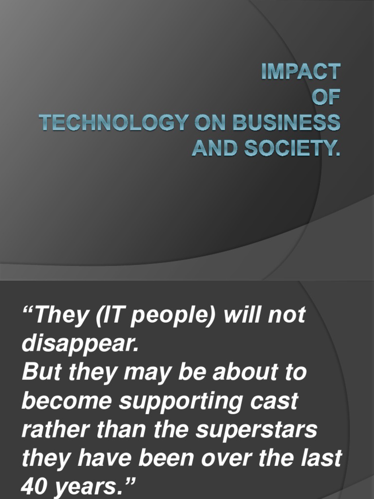 Impact of Technology on Business Evolution | PDF | Technological ...