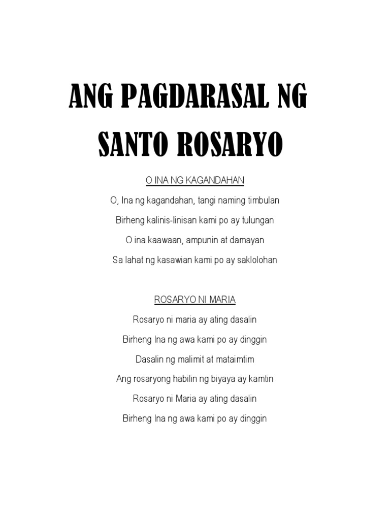 Pagdarasal Ng Rosaryo