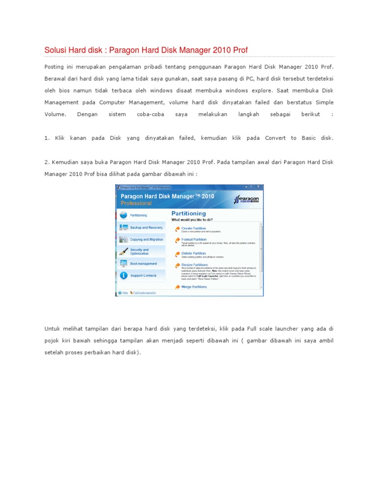 Solusi Hard Disk | PDF