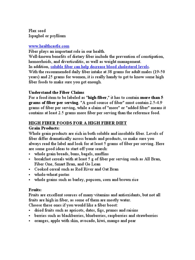 Understand The Fiber Claims Grams of Fiber Per Serving. "A Good Source ...