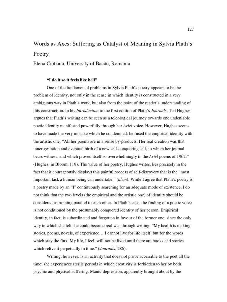 Sylvia Plath Poetry Analysis | PDF | Sylvia Plath | Perception