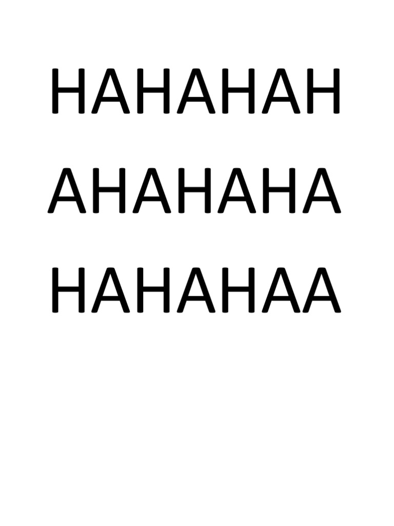 Hahahah Ahahaha Hahahaa | PDF