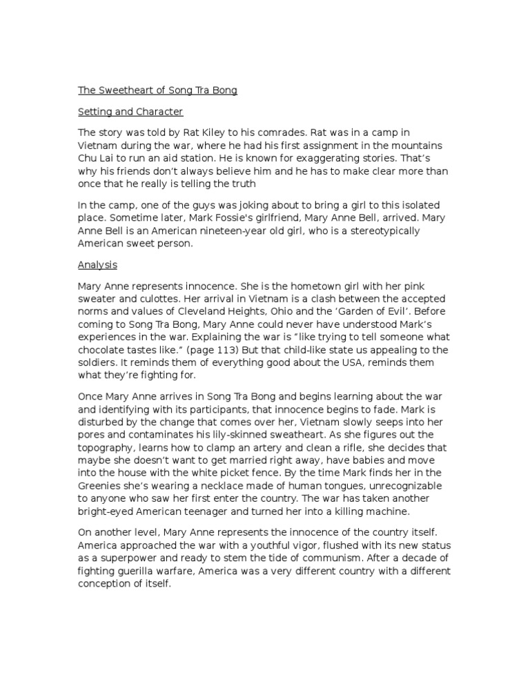 The Sweetheart of Song Tra Bong | PDF