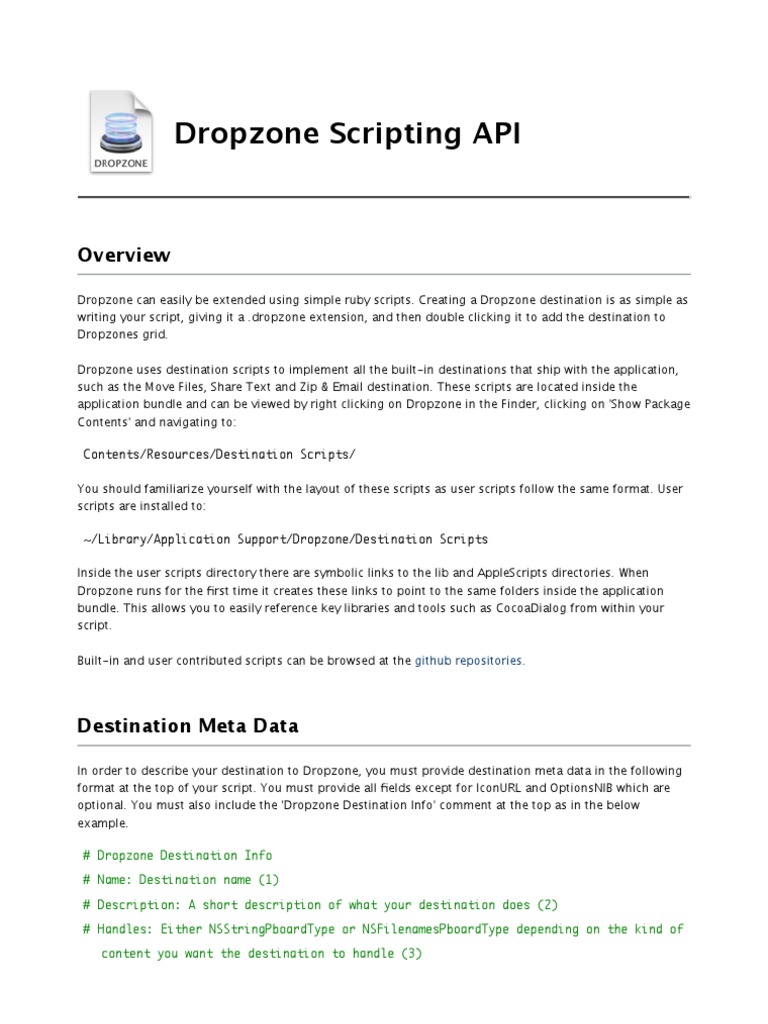 Dropzone API | PDF