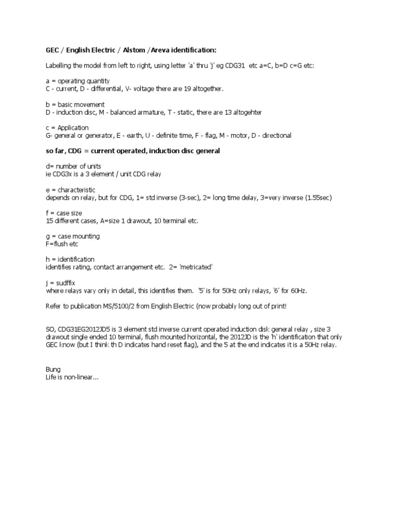 CDG Relay Model Number Breakdown | PDF