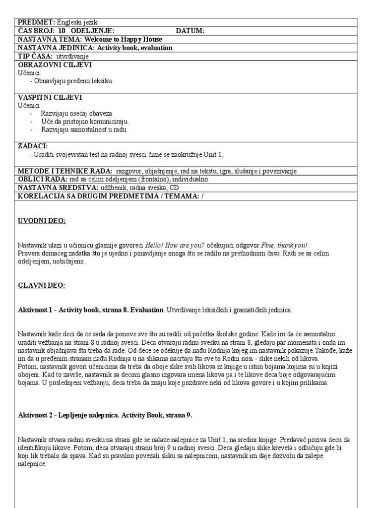 Priprema Za Cas Broj 10 | PDF