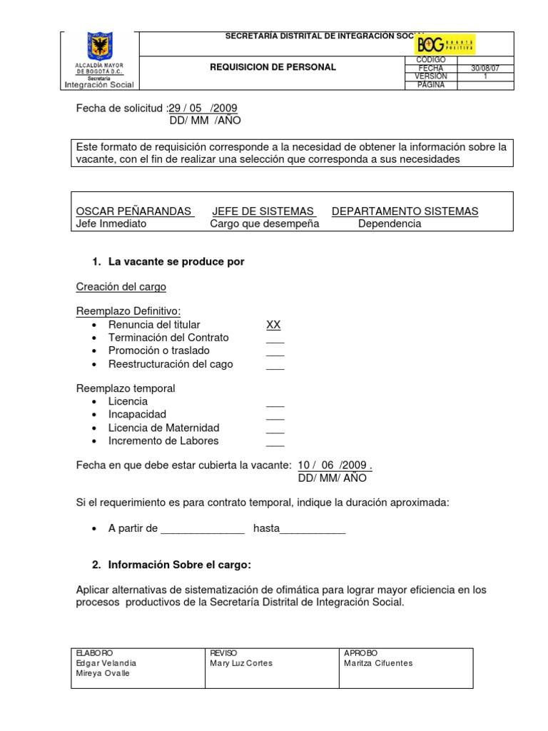 Requisicion de Personal | PDF | Software | Informática Requisicion de Personal | PDF | Software | Informática