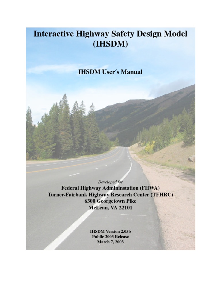IHSDM User's Manual for Highway Safety | PDF | Button (Computing) | Widget (Gui)