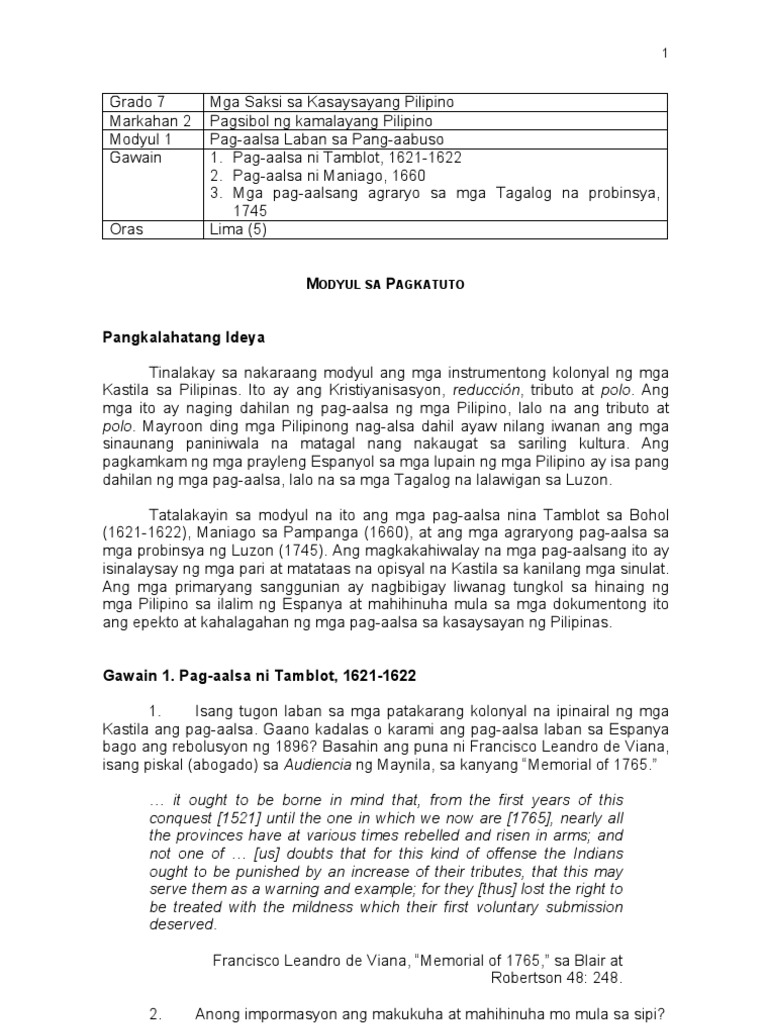 AP Unit 2 - Modyul 1a | PDF