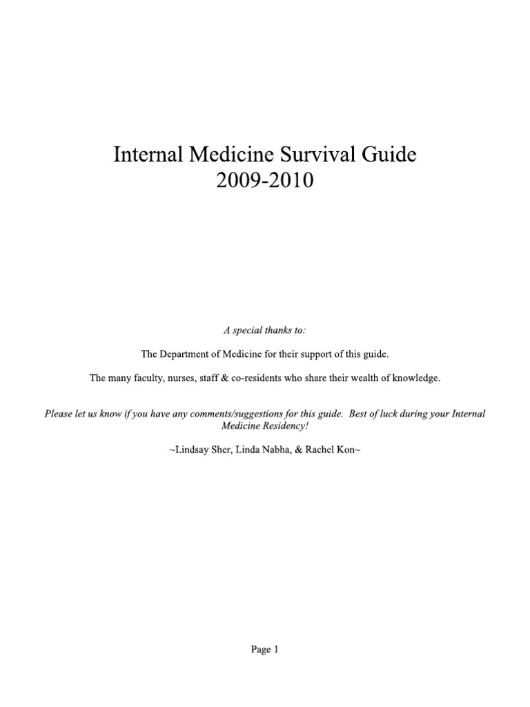 Internal Medicine Survival Guide | PDF