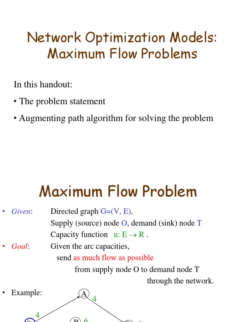 Maximum Flow Network Optimization | PDF