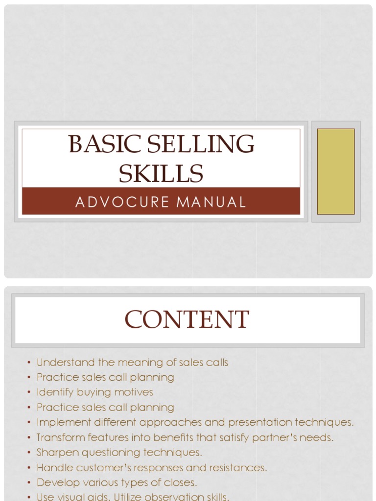 Basic Selling Skills DR - Ezzat | PDF | Sales | Intelligence Analysis