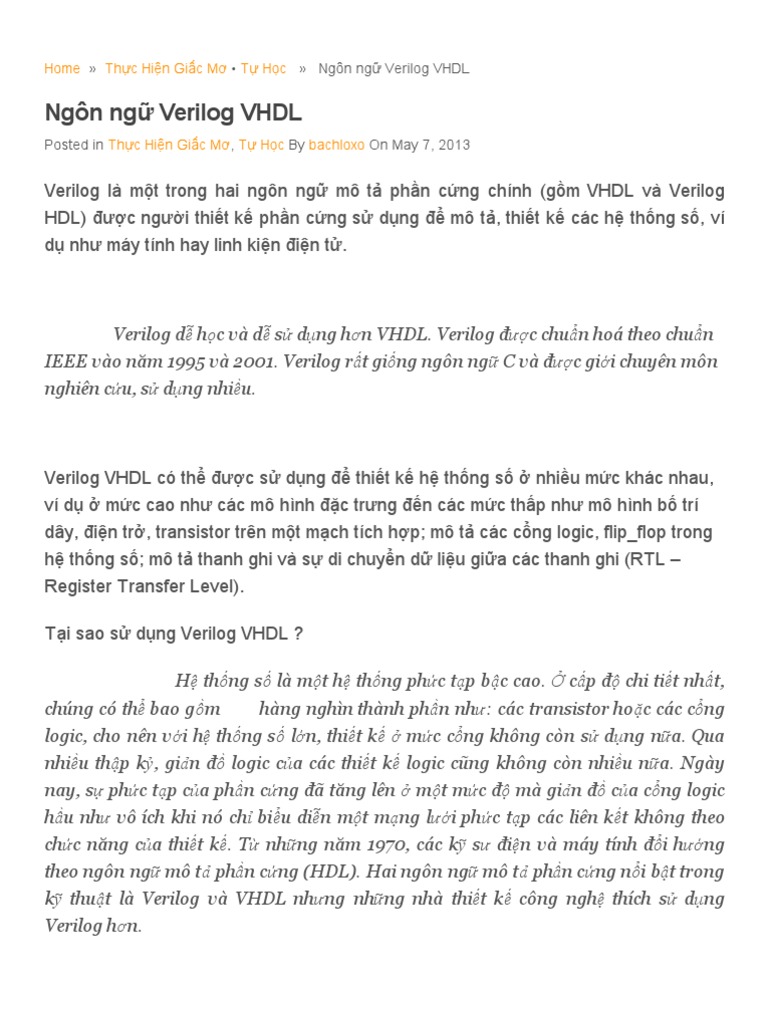 Ngôn NG Verilog VHDL | PDF