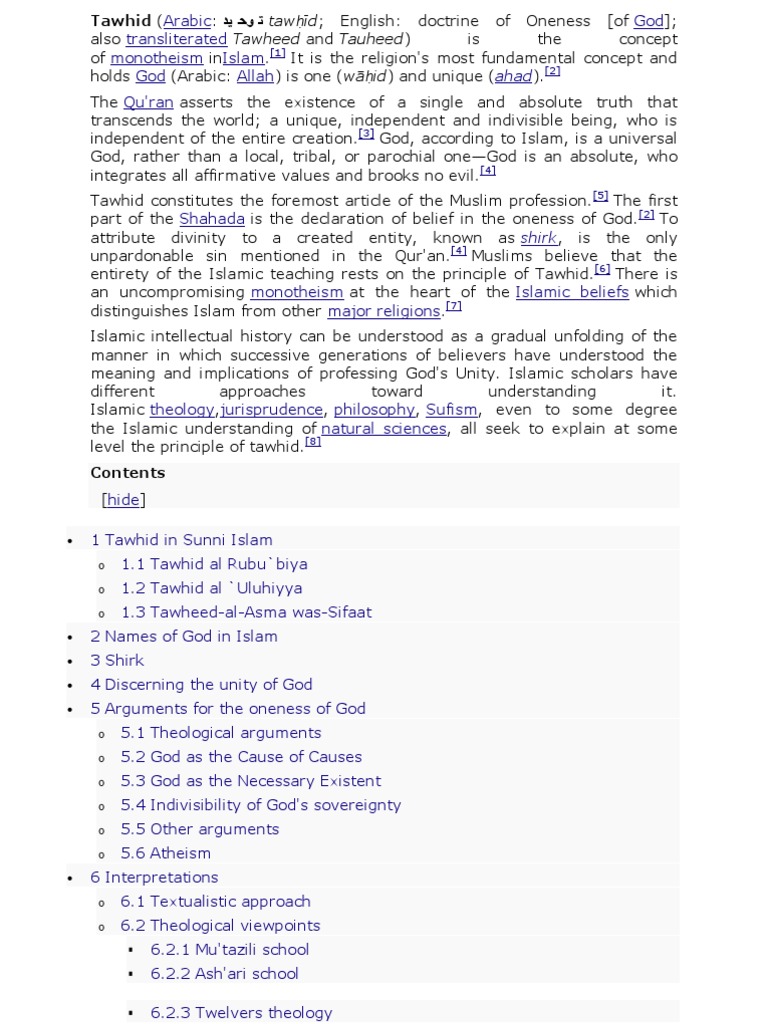 Tawhid Download Free Pdf Tawhid Theology