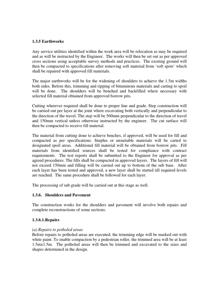 Pothole - Method Statement | PDF | Road Surface | Road