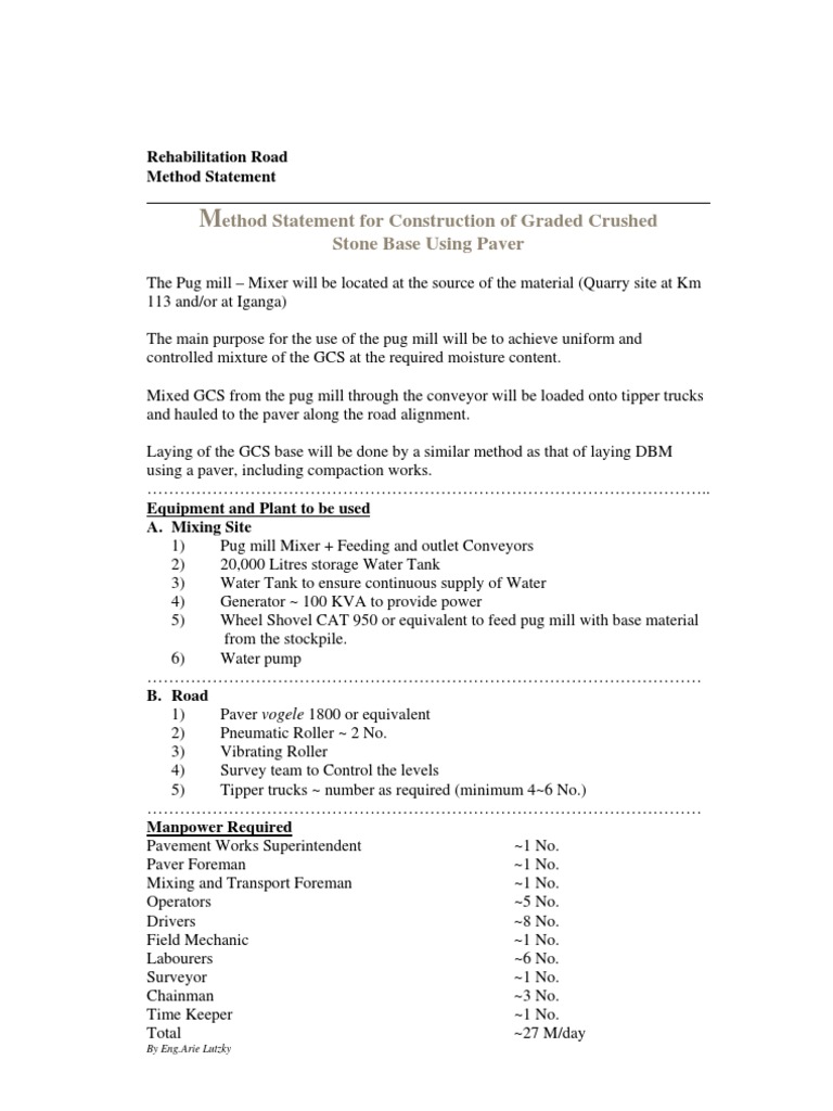 Tack Coat - Method Statement | PDF | Risk Assessment | Dust