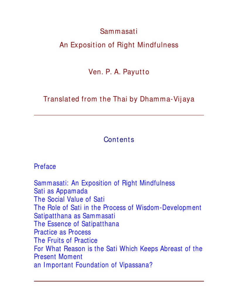 Sammasati DSF | PDF | Sati (Buddhism) | Mindfulness