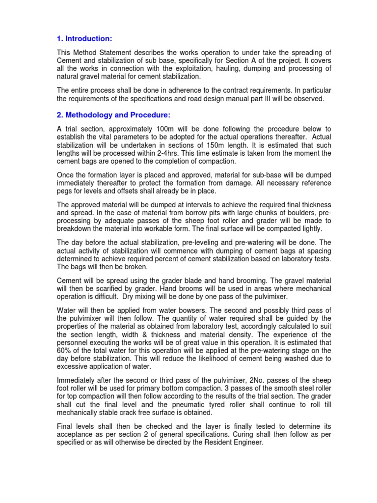 Method Statement | PDF | Engineering | Industries