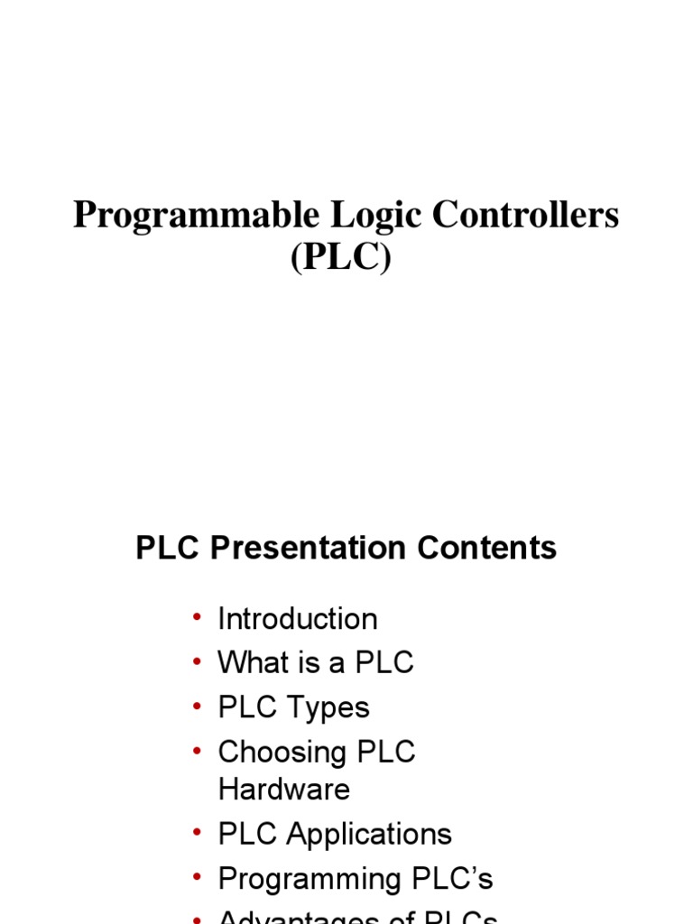 PLC Basics | PDF | Programmable Logic Controller | Computer Engineering