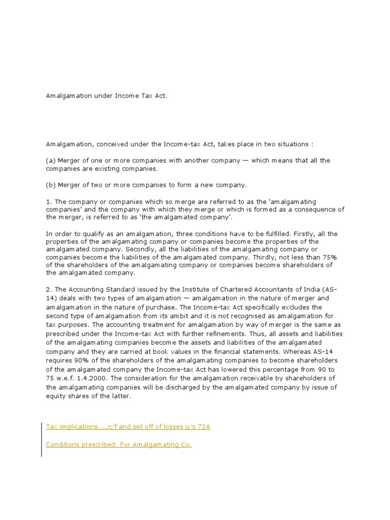 Bajaj Notes On M&A | PDF | Consolidation (Business) | Mergers And ...