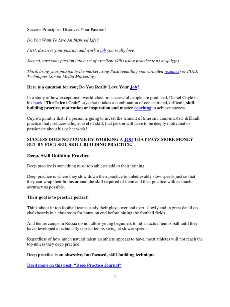 Deep, Skill Building Practice | PDF | Cognition | Psychological Concepts