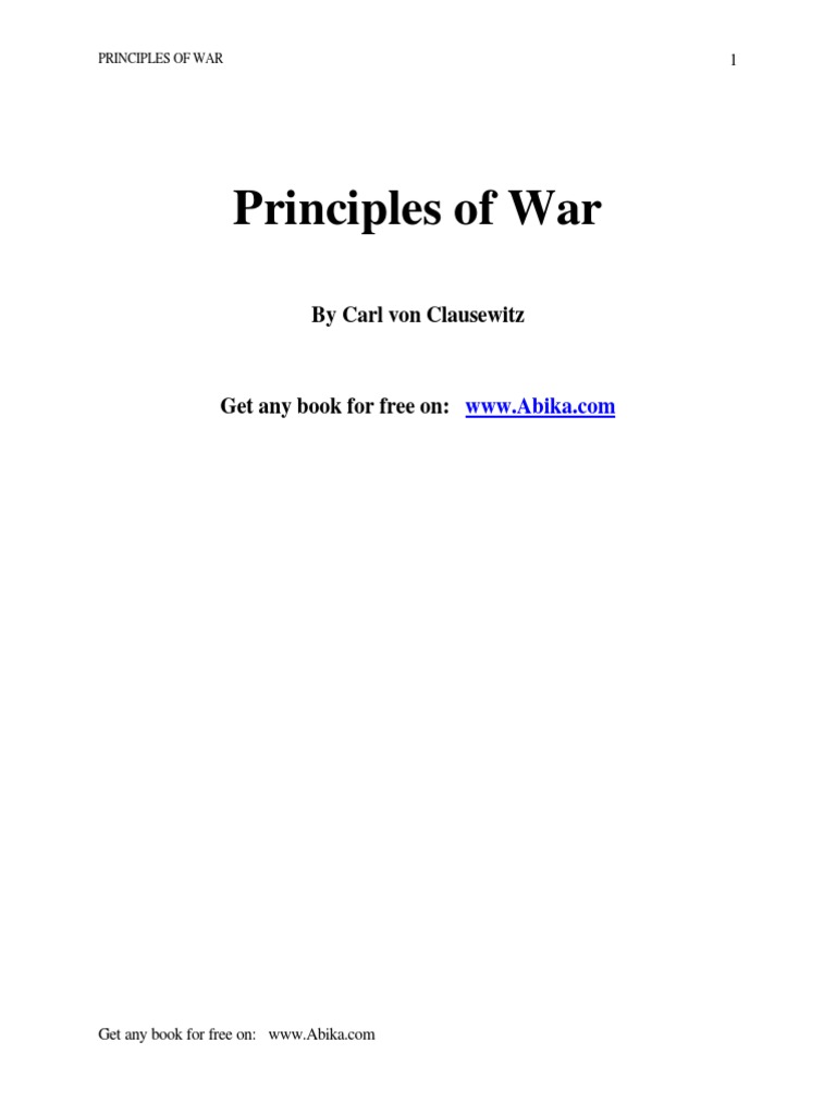 Principles of War by Carl Von Clausewitz | Flanking Maneuver | Infantry