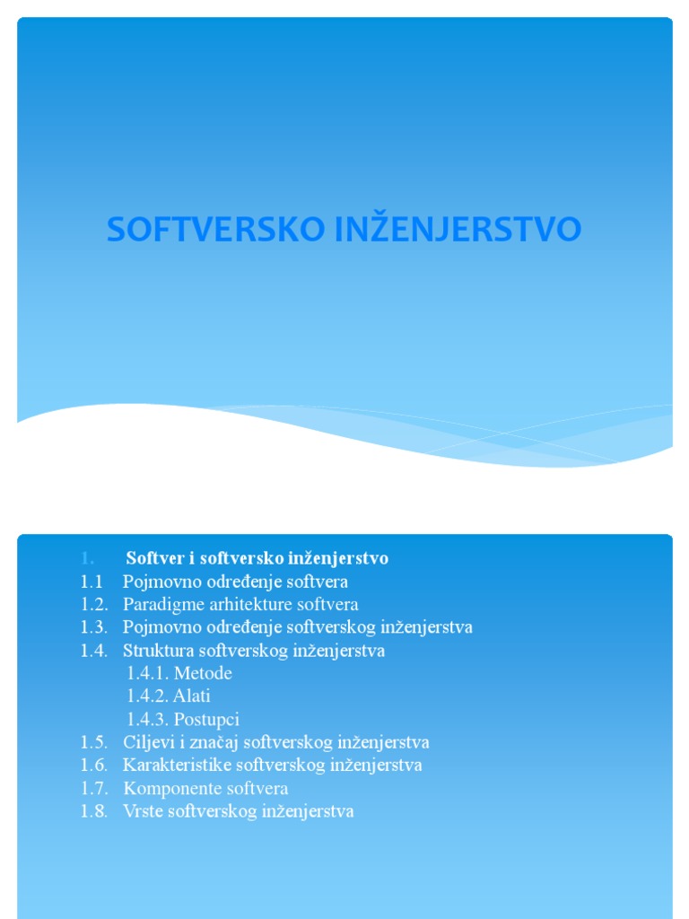 Softversko Inzenjerstvo Uvod | PDF