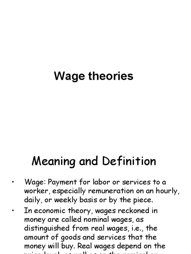 0 Wage Theories | PDF | Labour Economics | Wage