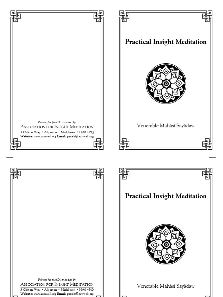 Practical Insight Meditation | PDF | Vipassanā | Meditation