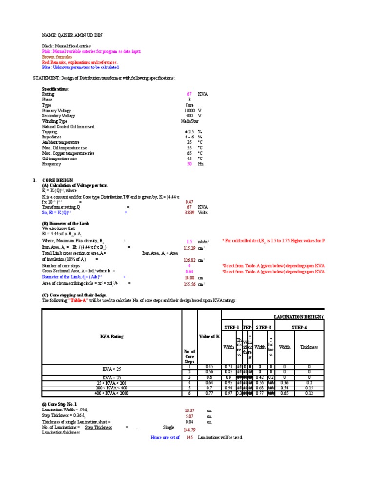 Transformerdesign | PDF | Transformer | Insulator (Electricity)