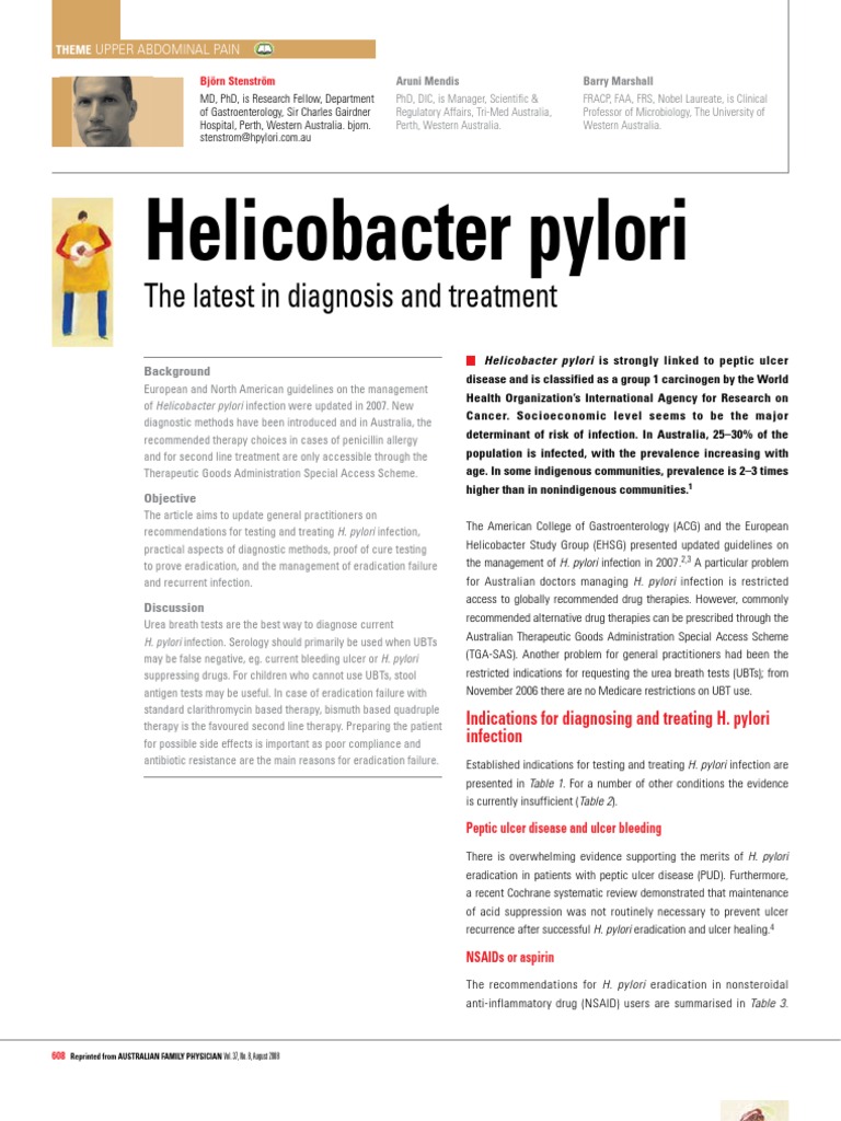 Helicobacter Pylori - The Latest in Diagnosis and Treatment | PDF ...