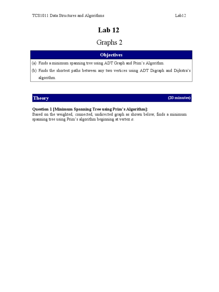 Lab12 Data Struct Programming Pdf Vertex Graph Theory Graph Theory 7646