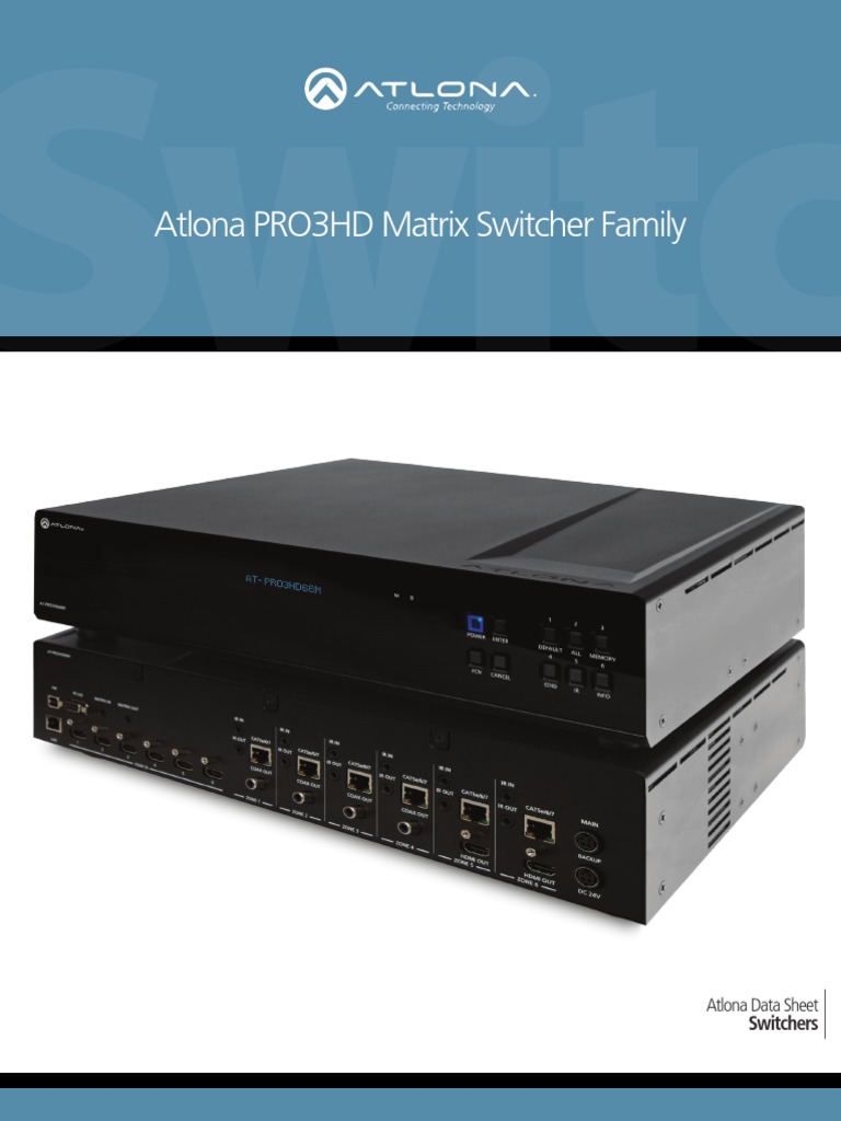 Atlona PRO3HD HDMI Matrix Switcher Family Specifications | PDF | Hdmi ...