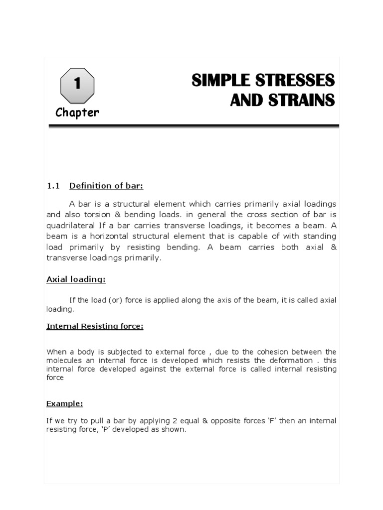 Simple Stress and Strains | PDF | Deformation (Mechanics) | Stress ...