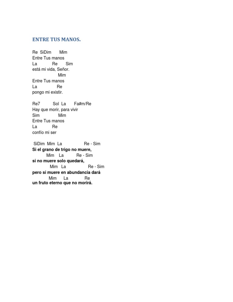 Entre Tus Manos