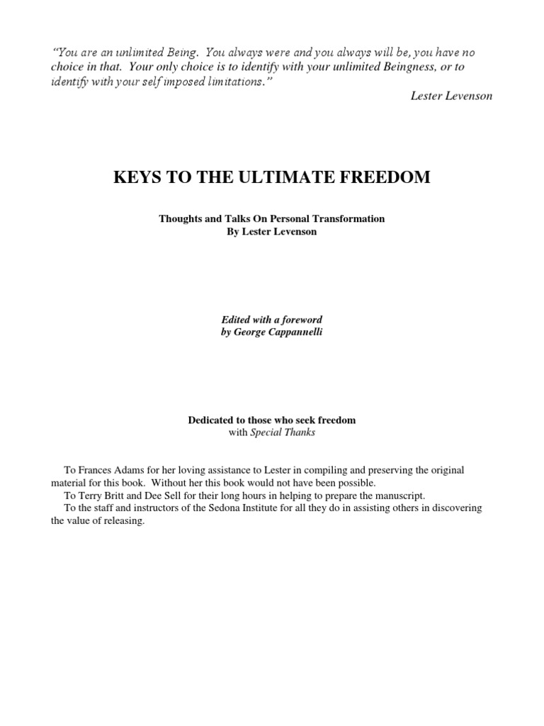 Keys To The Ultimate Freedom PDF | PDF | Mind | Thought