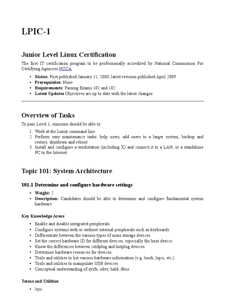 Managing Linux Systems: An Overview of the LPIC-1 Certification Program ...