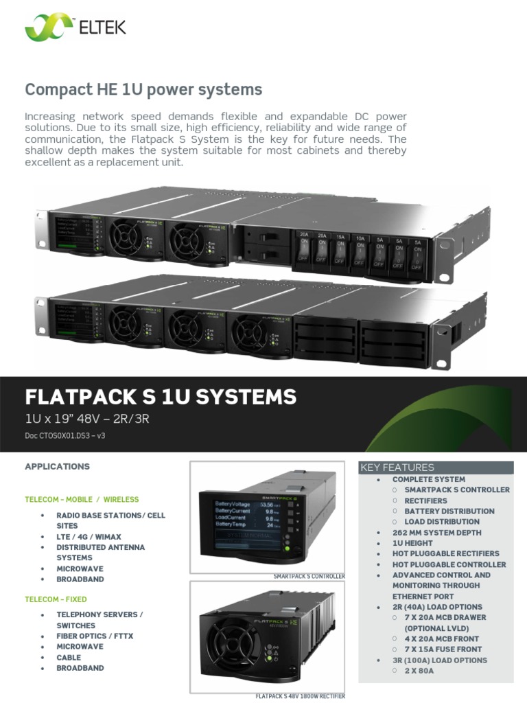 Datasheet Flatpack S 1U Systems | PDF | Rectifier | 4 G