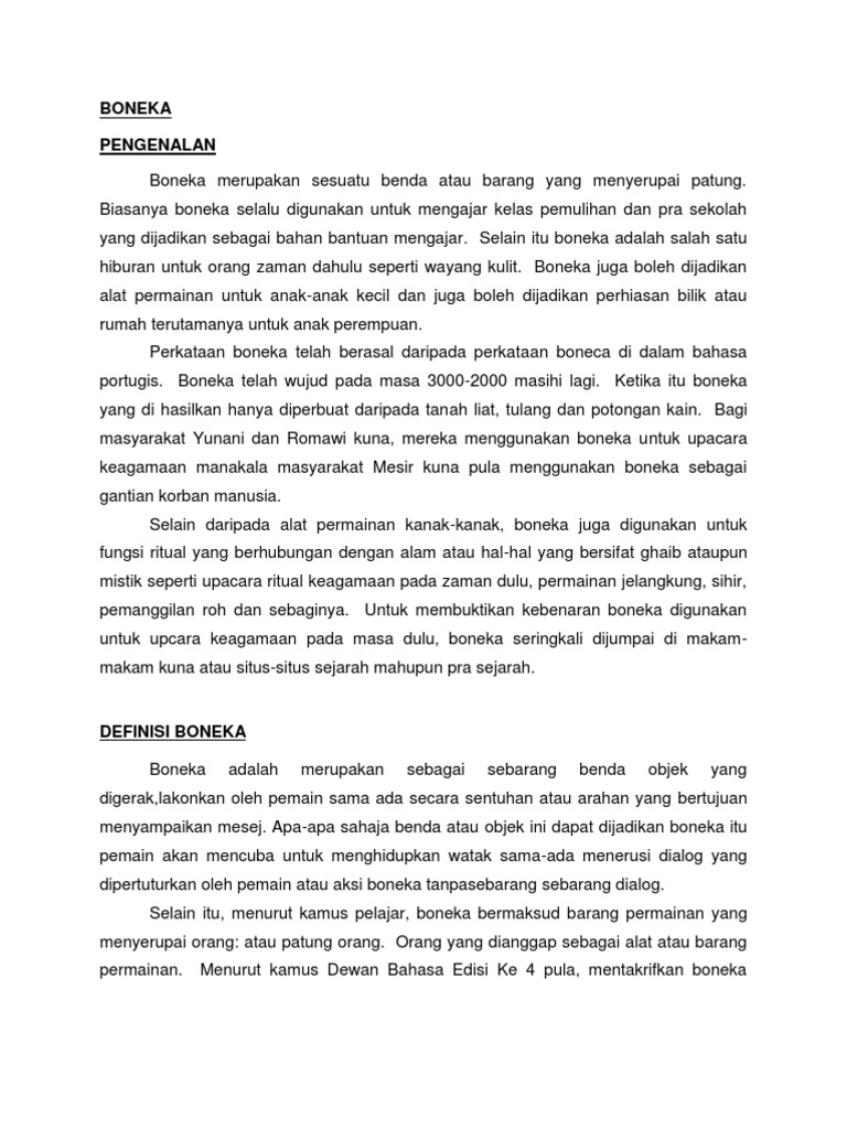 Pengenalan Boneka | PDF