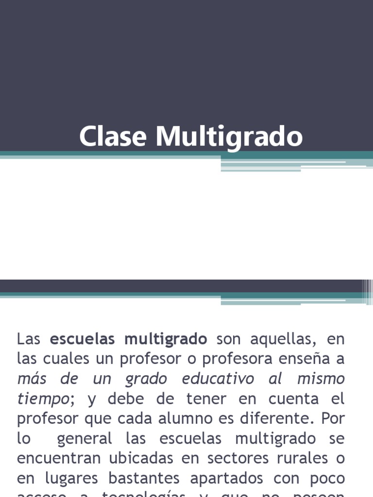 Clase Multigrado | PDF | Maestros | Plan de estudios