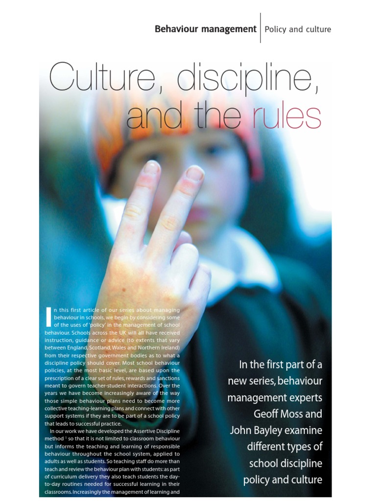 Creating A School Behaviour Policy | PDF | Teachers | Curriculum