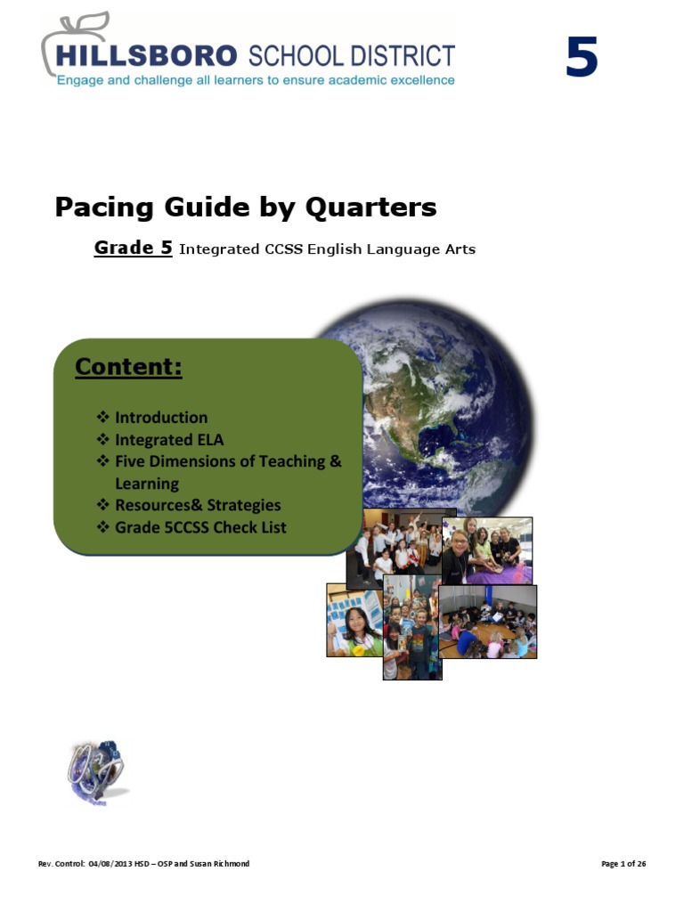 Grade 5 ELA Pacing Guide CCSS | PDF | Narration | Reading Comprehension
