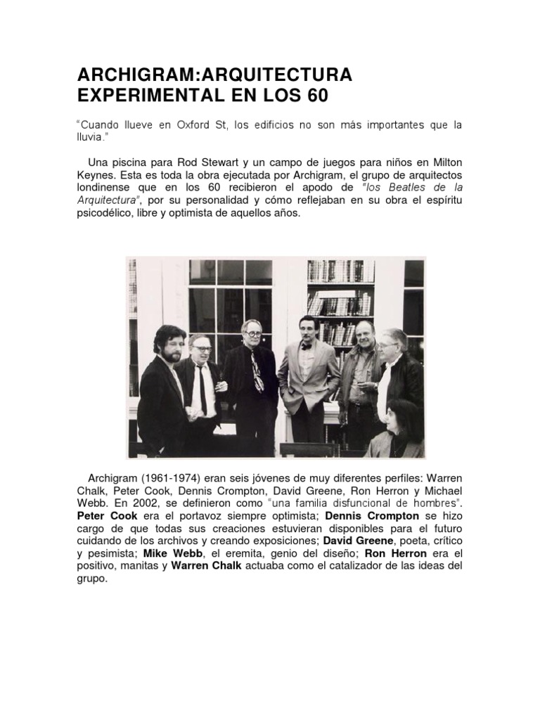 ARCHIGRAM | PDF | Arquitecto