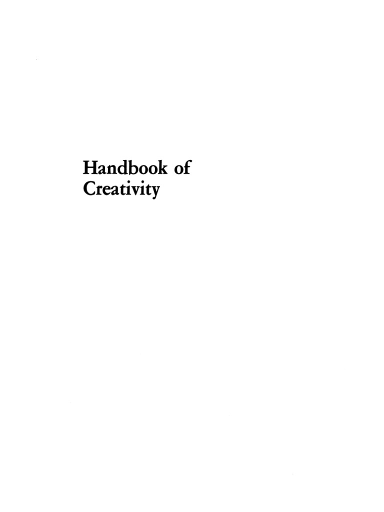 Handbook of Creativity | PDF | Creativity | Psychometrics
