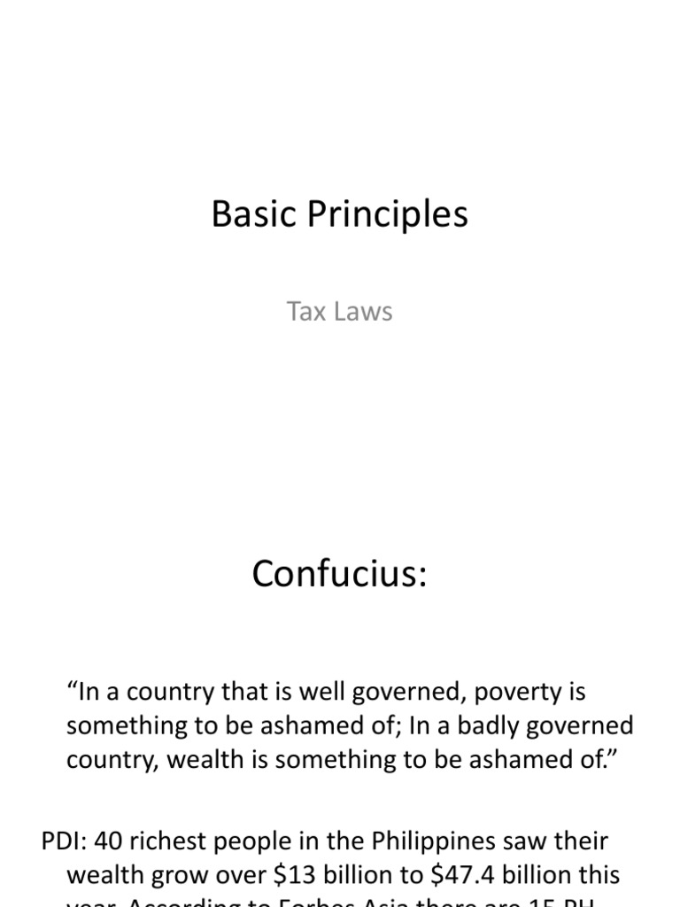 Basic Principles of Taxation | PDF | Taxation In The United States | Taxes