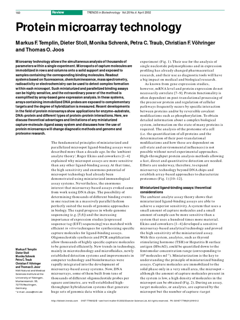 Protein Microarray Technology | PDF