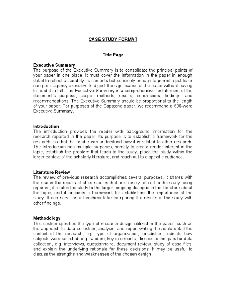 Case Study Format | PDF